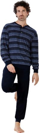 Hajo Herren Schlafanzug mit B&uuml;ndchen Klima-Frottee