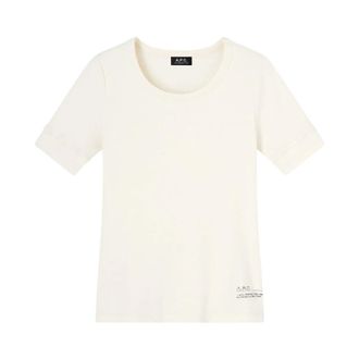 A.P.C. Slim Baumwoll-T-Shirt - - Tops - Damen - Wei&szlig; - M