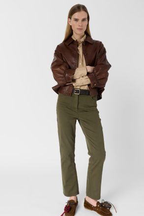Gerard Darel Jean slim en coton - ADELA - Vert Kaki