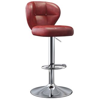 Generic Moderne, H&ouml;henverstellbare Drehhocker mit Kunstledersitzkissen In Braun/Rot/Schwarz/Gr&uuml;n/Grau und Schwarzem/Silbernem Gestell f&uuml;r K&uuml;cheninseln