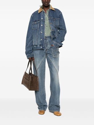 032c Corduroy Collar Denim Jacket - Blue