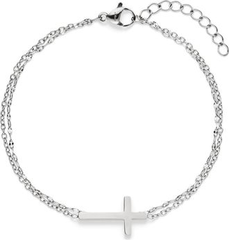 s.Oliver Bracelet - Elegantes Armband aus poliertem Edelstahl - silber - Ankerkette verstellbar bis 21 cm - wasserfest & hautfreundlich