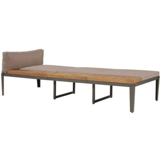 vidaXL Vidaxl - Chaise longue avec coussins Bois dacacia solide Marron