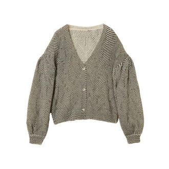 Twinset Gilet en mohair &agrave; motifs - Femme - Pulls - Gris - Taille: 40 FR