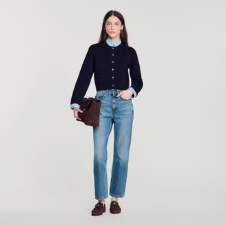 Sandro Cardigan mit Origami-Kragen