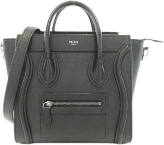 Celine Pre-owned Luggage Nano Shopper Sac en cuir - Femme - Pre-owned - Noir - Taille: ONE Size