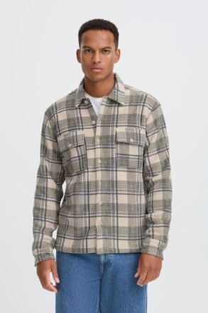 Blend Langarmhemd BLEND BHBAKI SHIRT CHECK, Herren, Gr. XXL, N-Gr, bunt (forest night), Web, Obermaterial: 100% Polyester, kariert, regular fit normal, 1-Kn