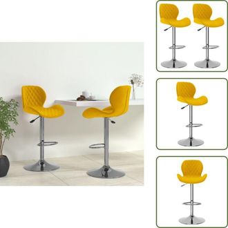 vidaXL Barhocker 2 Stk. Senfgelb Samt - Barhocker - Barstuhl - Barst&uuml;hle - Hocker Bar