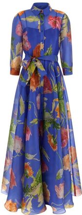 Carolina Herrera Femme, Robes, Multicolore, Taille: 42 FR Silk Organza Trench Shirt Dress