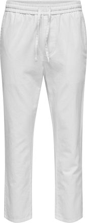 Only & Sons Herren Sweatpant ONSLINUS Crop LIN - Tapered Fit - XS S M L XL XXL, Größe:XXL, Farbe:Bright White 22024966