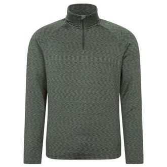 Mountain Warehouse Power Midlayer mit kurzem Rei&szlig;verschluss f&uuml;r Herren (Khakigr&uuml;n)
