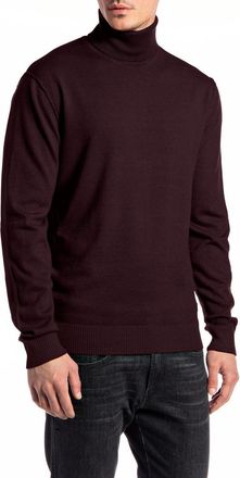 Replay Herren Pullover Rollkragenpullover aus Wolle, Plum 278 (Violett), XL