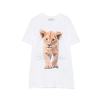 Blumarine Lion-print Crystal-embellished T-shirt