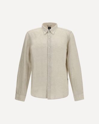 HUGO BOSS Regular-fit linen Shirt Male XXL