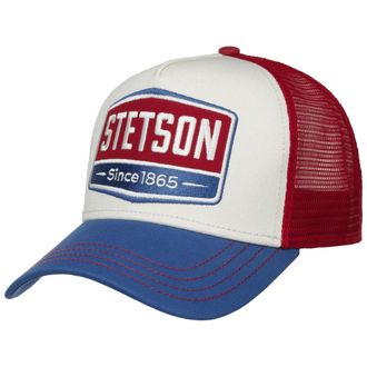 Stetson Highway Trucker Cap Snapback Baumwolle Herren Sommer Winter blau-rot One Size