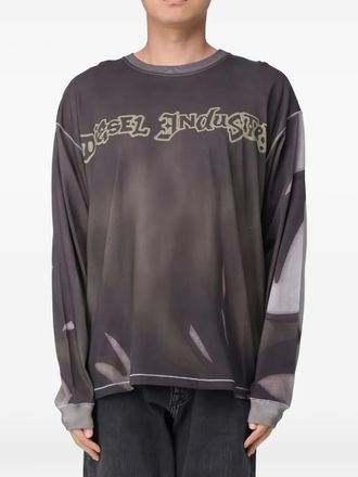 Diesel t-shirt &agrave; manches longues - Gris