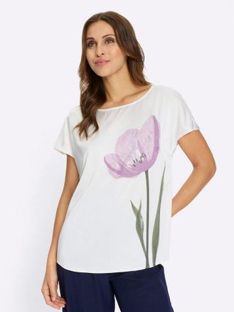 Witt Klassische Bluse Satin-Bluse Kurzarm