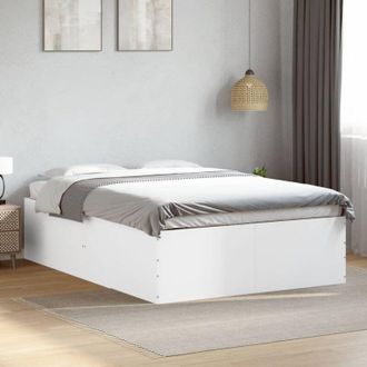 vidaXL Cadre de lit sans matelas blanc 135x190 cm Vidaxl