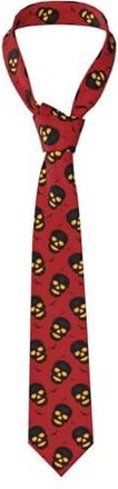 Generic Cravate Chauve-Souris Noire Et T&ecirc;te De Cr&acirc;ne Horrifique Rouge Tendance Men Tie Confortable Cravate Pour Homme Pour Accessoires Affaires Remise De Dipl