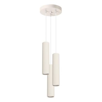 Sollux Lighting Hängelampe Pendelleuchte Hängeleuchte Deckenlampe Lampe Decke Aluminium 3 Flammig 19,5 x 19,5 x 108 cm Karbon Beige