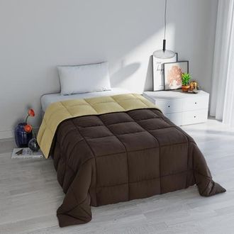 Italian Bed Linen ELEGANT Wintersteppdecke, Braun/Creme, 220x260cm