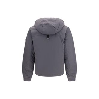 Moose Knuckles Nylon Hooded Down Jacket - Gray