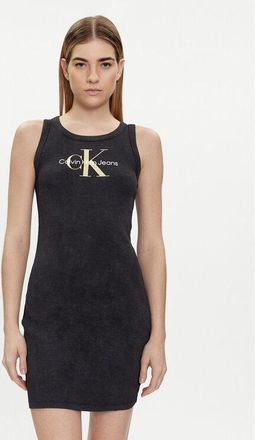 Calvin Klein Jeans Sommerkleid Archival Monologo J20J223069 Schwarz Slim Fit