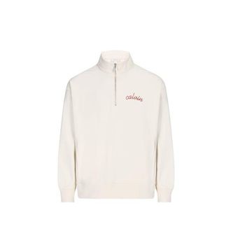 Calvin Klein Sweatshirt col zipp&eacute; en coton m&eacute;lang&eacute;