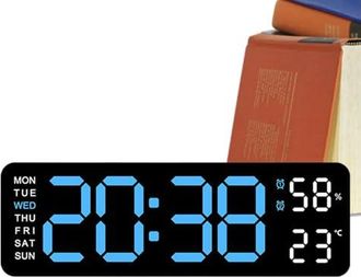 Generic Yplkm Grande horloge murale num&eacute;rique, horloge num&eacute;rique pour mur,Horloge murale &eacute;lectronique LED rectangulaire | D&eacute;coration de maison moderne multifo