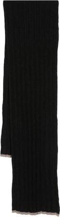 Brunello Cucinelli Schwarzer Kaschmir Rippstrick Schal - - Accessories - Herren - Schwarzk - ONE SIZE