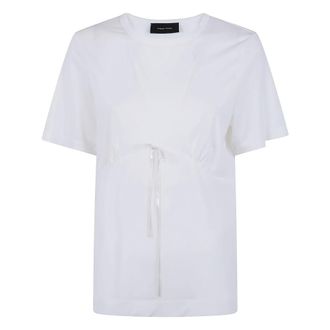 Simone Rocha Gathered Bust Bow T-Shirt - - Tops - Damen - Wei&szlig; - XS