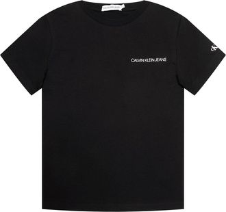 Calvin Klein Jeans T-Shirt Chest Logo IB0IB00456 Schwarz Regular Fit