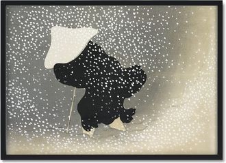 Nacnic Rinpa Print 03. Poster mit markanten Illustrationen Rinpa des japanischen Künstlers Kamisaka Sekka. Innenausstattung. A3 Größe mit Rahmen