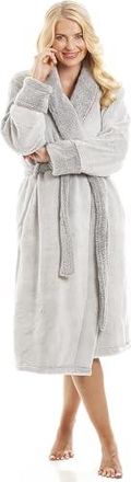 Camille Lx17284 Fleece Bath Robe Peignoir, Gris, 18-20 Plus Femme