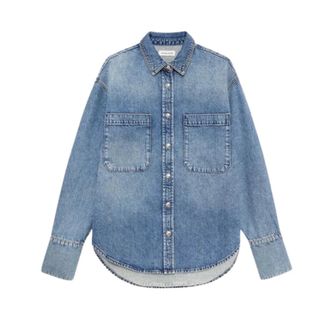 Anine Bing Oversized Button-Up Hemd - - Blouses & Shirts - Damen - Blau - L