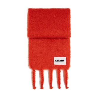 Jil Sander Homme, Accessoires, Orange, Taille: ONE Size Wide Wool Blend Scarf
