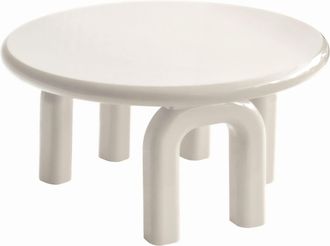 Oviala Couchtisch, rund, 80 cm, MDF, lackiert, Wei&szlig;