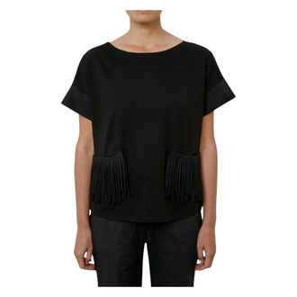 Meimeij Schwarzes T-Shirt 100% Baumwolle - - Tops - Damen - Schwarzk - S