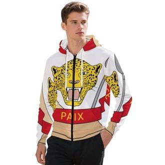 Generic Sweat Homme sans Capuche Zippé Sport Veste Zippée Légère Hiver Cardigan Imprimécongo Emblème National Polaire Décontracté Coupe