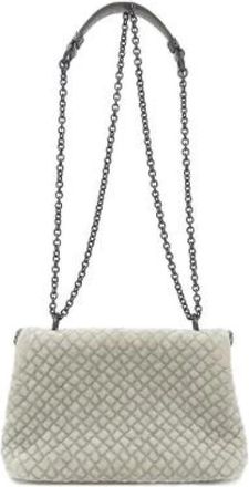 Bottega Veneta Pre-owned Sac Bandouli&egrave;re en Velours Ayers et Serpent - Femme - Pre-owned - Gris - Taille: ONE Size