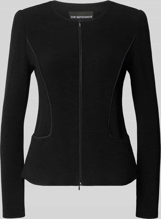 Emporio Armani Slim Fit Blazer aus Viskose-Mix mit Zweiwege-Rei&szlig;verschluss