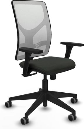 Piqueras y Crespo Schwarzer B&uuml;rostuhl mit 3D-Armlehnen, h&ouml;henverstellbare Lendenwirbelst&uuml;tze, ausgestattet mit 3 Positionen und Schneideschaum, Wei&szlig;/Schwarz