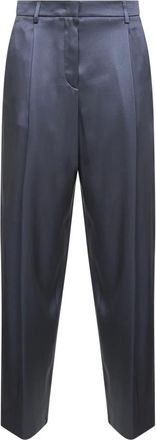 Giorgio Armani Femme, Pantalons, Bleu, Taille: 40 FR Pantalon &agrave; simple pli en double satin de soie