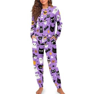 Generic Ensemble de v&ecirc;tements de d&eacute;tente 2 pi&egrave;ces pour femme avec chemise, chemisier, pantalon, ensemble d&eacute;contract&eacute; &agrave; manches longues et col en V, pantalon t