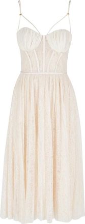 Elisabetta Franchi Femme, Robes, Rose, Taille: 44 FR Floral Lace Midi Dress