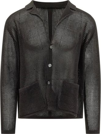 ATOMOFACTORY Atomofactory, Homme, Pulls, Noir, Taille: XL Rever Traforata Rete Cardigan