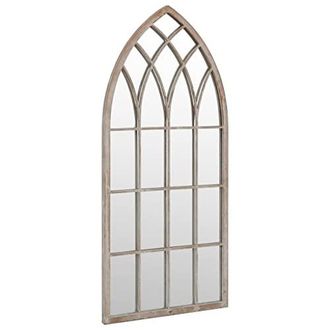 vidaXL Miroir de Jardin Miroir Mural Miroir D&eacute;coratif Miroir Suspendu Jardin Arri&egrave;re-Cour Sable 100x45cm Fer pour Utilisation Ext&eacute;rieure
