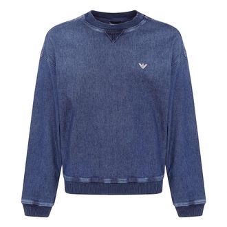 Emporio Armani Regular Fit Denim Sweatshirt - - Sweatshirts & Hoodies - Herren - Blau - L