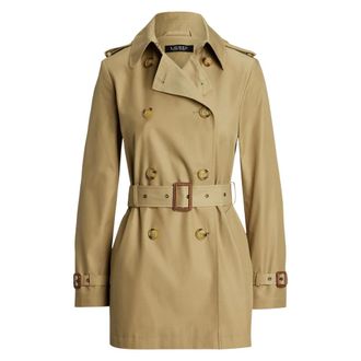 Ralph Lauren Femme, Manteaux, Beige, Taille: 40 FR Trench Beige en M&eacute;lange de Coton &agrave; Double Boutonnage V&ecirc;tements dExt&eacute;rieur