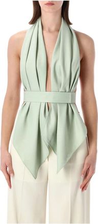 Alberta Ferretti Femme, Tops, Vert, Taille: 38 FR Top Gilet